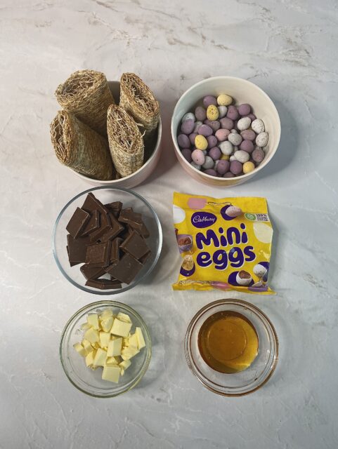 Chocolate Mini Egg Easter Nests - Sab's Bakes