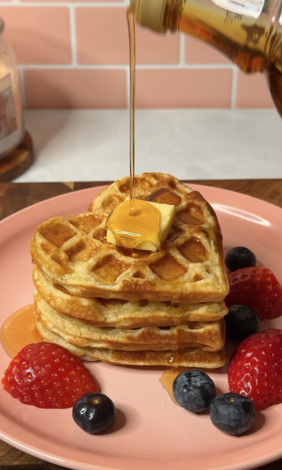 Easy Valentine’s Heart Waffles (Crispy, Fluffy & So Cute) - Sab's Bakes